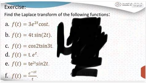 Solved Find The Laplace Transform Of The Following