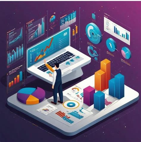 High Quality Isometric Business Analytics Illustration Premium Ai Generated Image