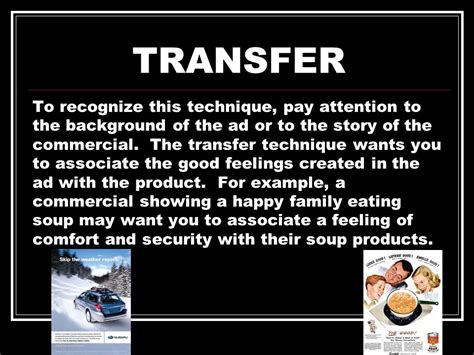 Transfer Advertising Technique