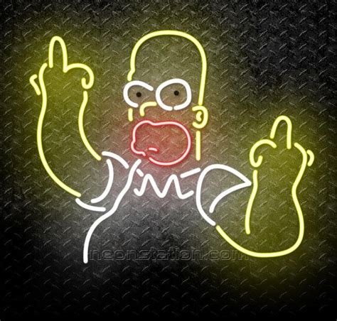 Homer Simpson Middle Finger Neon Sign For Sale Neonstation