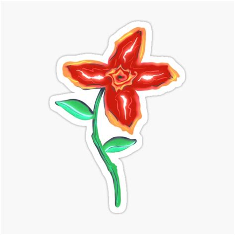 Red Electric Fire Flower Sticker Sticker For Sale By Artfactory5