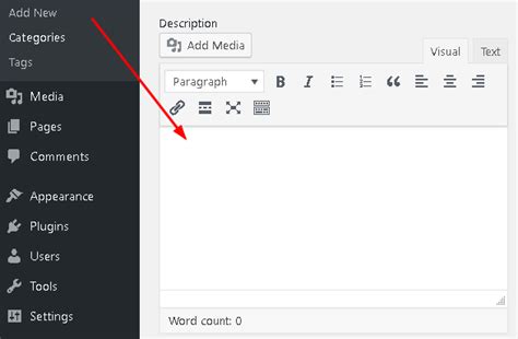 Write WordPress Tag And Category Description In HTML Text With Visual