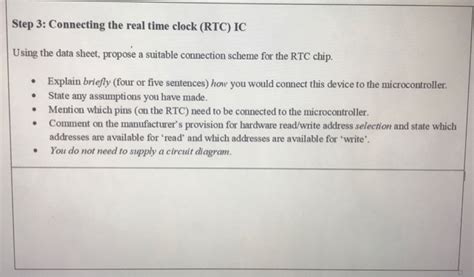 Step Connecting The Real Time Clock Rtc Ic Using Chegg