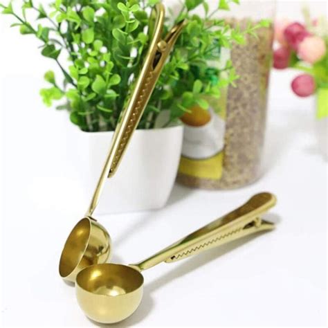 Badu Bg 2 в 1 многофункционална лъжица за подправки Лъжица за кафе Лъжица с щипка Мярка за кафе