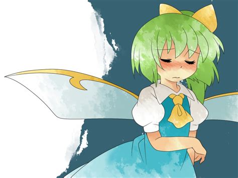 Safebooru Aenobas Bad Id Blush Bow Closed Eyes Daiyousei Dress Eyes