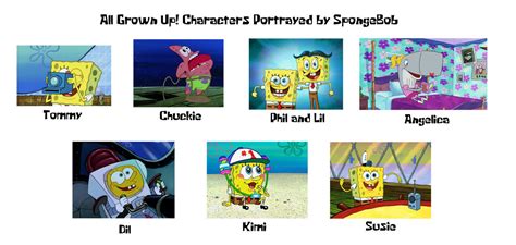 All Grown Up Characters Portrayed By Spongebob By Jaidenscoolartworks