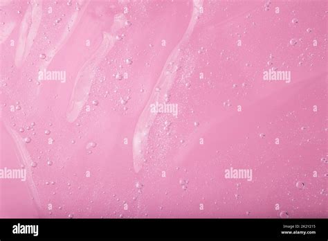 Macro Photography Of Bubbly Smear On Raspberry Pink Background Stock