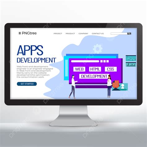 Web Site Development Cartoon Style Web Design Template Download On Pngtree