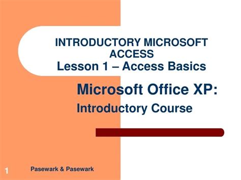 Ppt Introductory Microsoft Access Lesson 1 Access Basics Powerpoint