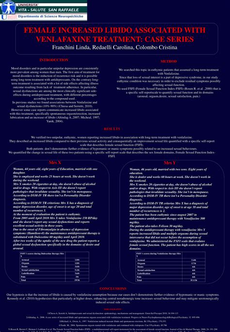 Pdf Female Increased Libido Associated With Venlafaxine Treatment Case Series