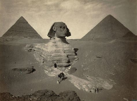 The Great Sphinx Of Giza Partially Excavated Taken In The 1860s