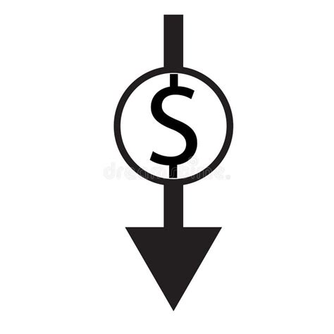 Cost Reduction Icon Dollar Price Decrease Arrow Symbol Business Sale