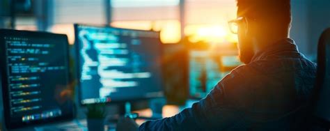 Programmer Developing A New App In A Modern Workspace Tech Innovation Coding Premium Ai