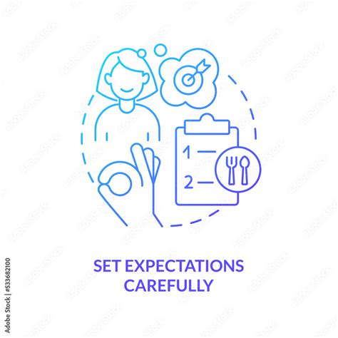 Set Expectations Carefully Blue Gradient Concept Icon Restaurant Customer Service Abstract Idea