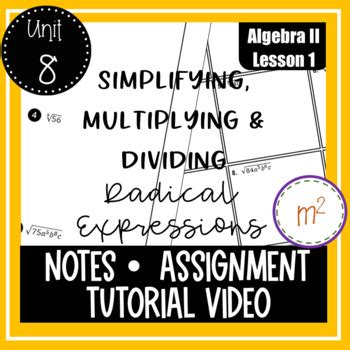 Simplify Multiply And Divide Radical Expressions Algebra 2 TPT