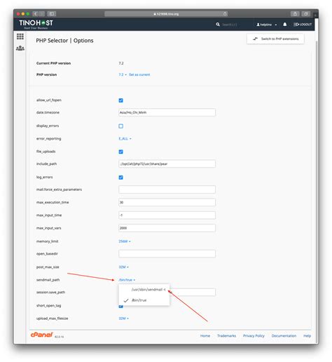 cPanel Hướng dẫn mở hàm sendmail php trên hosting Wiki Tino