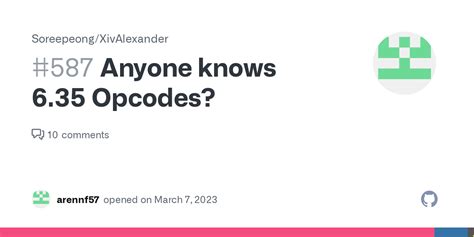Anyone Knows 635 Opcodes · Issue 587 · Soreepeongxivalexander · Github