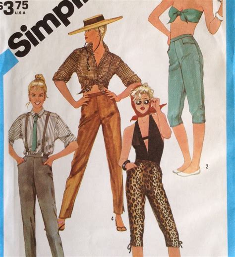 Simplicity 6461 1980s Sewing Pattern Slim Pants In Two Etsy