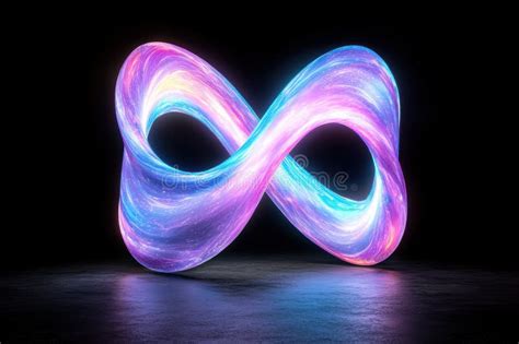 Abstract Infinity Symbol Glowing With Vibrant Neon Colors Stock
