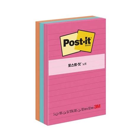 포스트잇 노트 컬렉션팩 660 3l 팝티미스틱 라인 102mm X 152mm 홈플러스 택배배송