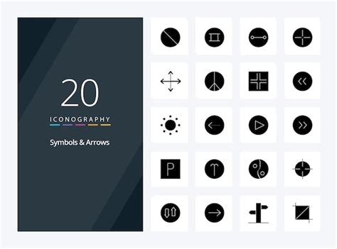 Free Vector | 20 Symbols Arrows Solid Glyph icon for presentation