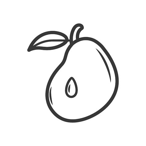 Premium Vector Line Drawing Of A Mango With A Droplet