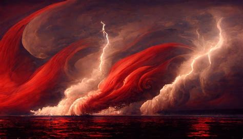 Premium Photo Red Lightning Storm