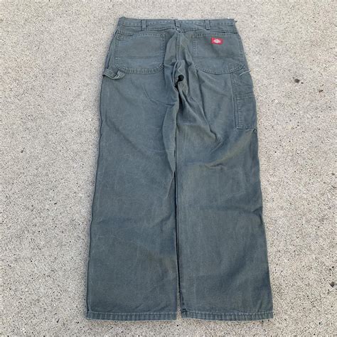 Baggy Wide Leg Green Dickies Pants 36x32 No Flaws Depop