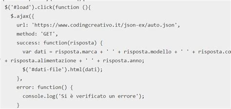 Ajax Jquery E Json Chiamate Ajax Su File Json