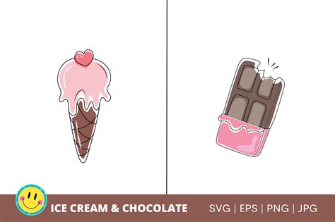 Chocolate And Ice Cream Svg Png Graphic By Oryzasian · Creative Fabrica