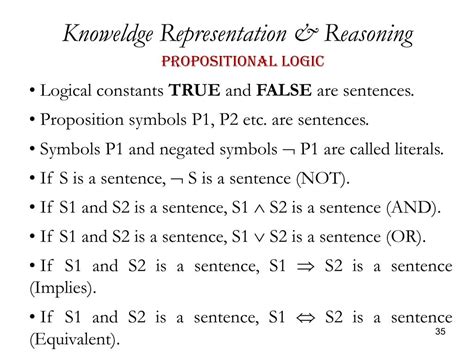 Ppt Knowledge Representation Reasoning Part Propositional Logic Powerpoint Presentation