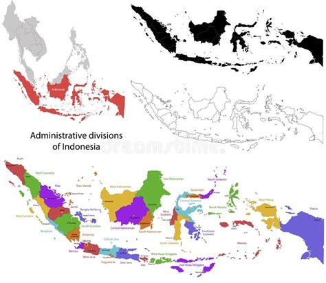 Ilhas Principais De Indonésia Mapa Do Vetor Com Nomes Ilustração Do