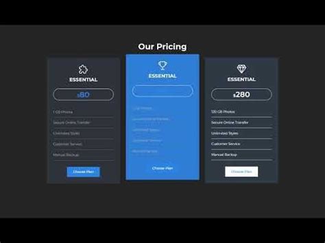 Pricing Card Html Css Responsive