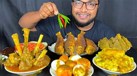 Eating Spicy Asmr Mutton Curry Mutton Lungs Fatty Oil Egg Curry And