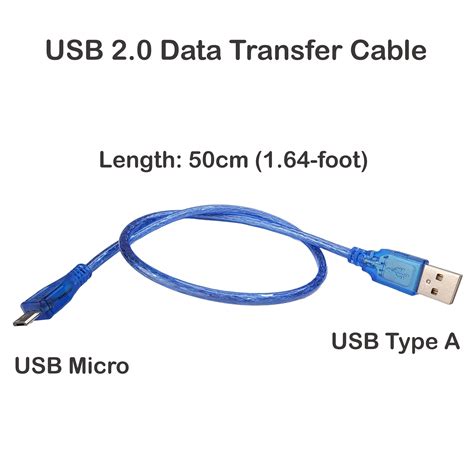 Diyables Usb A To Usb Micro Cable 50cm Durable Data Transfer Cables For Smartphones Tablets