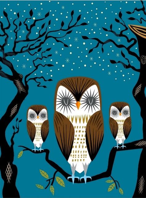 Three Lazy Owls Limited Edition Print By Oliver Lake Owl Art Print