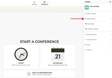 Address Book Snapcom Conferencing Support