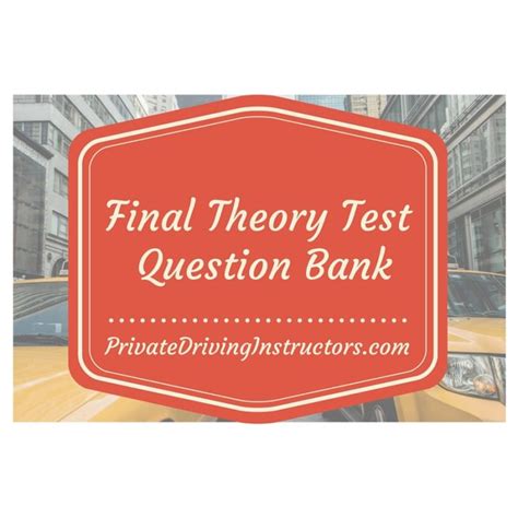 Final Theory Testftt Test Questions Private Driving Instructors