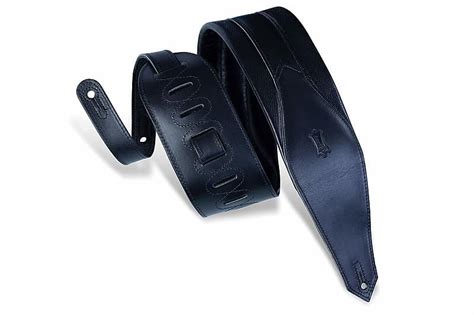 Levys Mss90 Blk Veg Tan Leather Bass Guitar Strap Reverb
