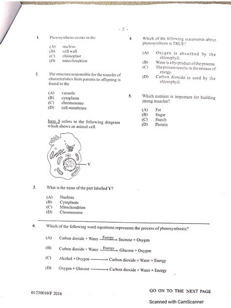 Csec Intergrated Science P1 2016 Pdf