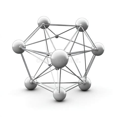 Abstract 3d Metallic Sphere Network Structure Innovative Design Stock
