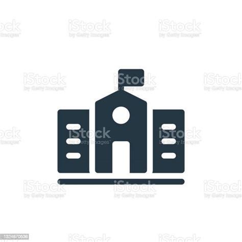 학교 아이콘입니다 웹 사이트 디자인 및 모바일 앱 개발 인쇄를위한 글리프 학교 아이콘 흰색 배경에 고립 된 교육 컬렉션의 학교 아이콘 기에 대한 스톡 벡터 아트 및 기타