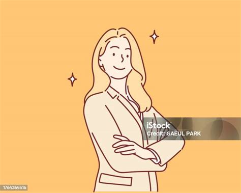 팔짱을 낀 채 행복하고 만족스럽고 편안한 미소를 짓고 있는 사업가 재킷에 대한 스톡 벡터 아트 및 기타 이미지 재킷 고용과