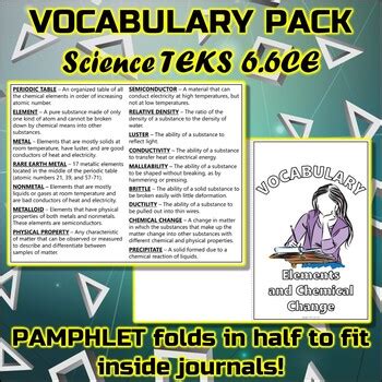 Science Vocabulary Pack For Th Grade Teks Unit By Travis Terry