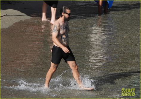 Shia Labeouf Puts Tattoos On Display During Shirtless Beach Day In