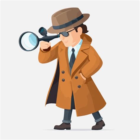 Premium Vector Detective With Magnifying Glass Vector On White Background