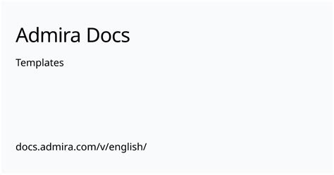 Templates Admira Docs