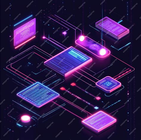 A Digital Flowchart Illustrating A Software Development Process Or
