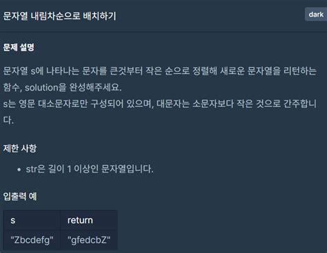 문자열 내림차순으로 배치하기 Java