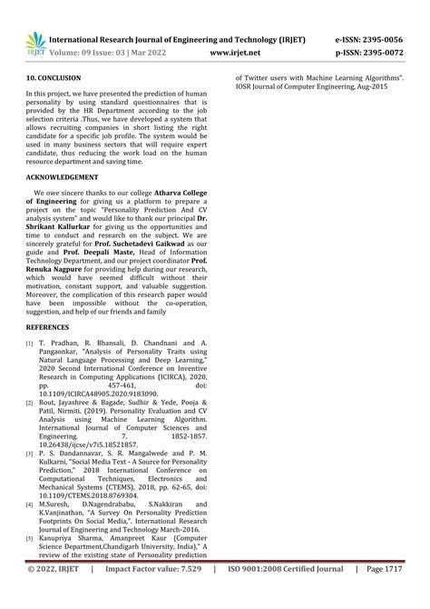Personality Prediction And CV Analysis System PDF